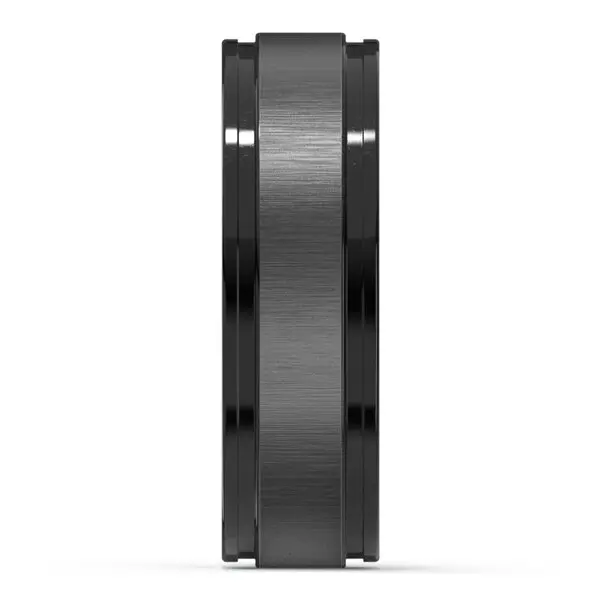 Jewlr Brushed Black Ring With Beveled Edges