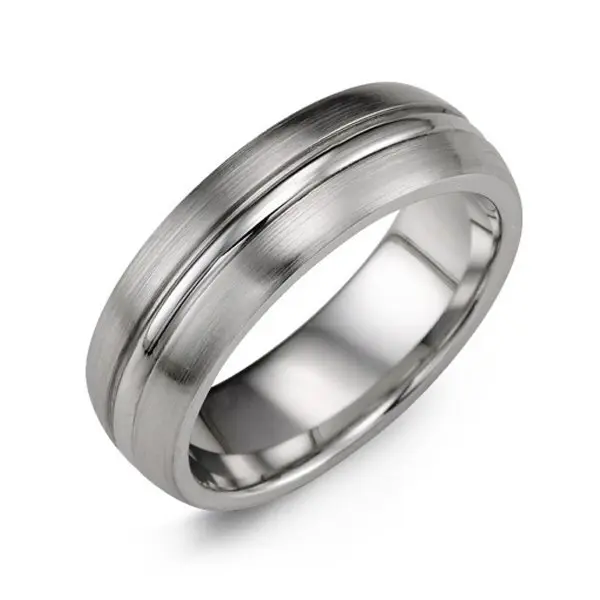 Jewlr Brushed Ring With Polished Band