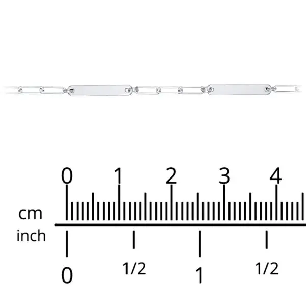 Jewlr Mini Paper Clip Chain Bracelet With 1 4 Engravable Bars