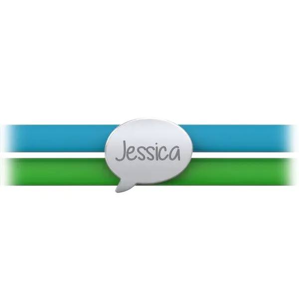Jewlr Engravable Speech Bubble Charm Silicone Bracelet Set – Double Style