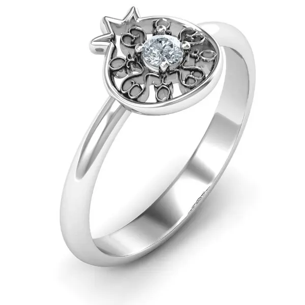 Jewlr Pomegranate With Filigree Ring