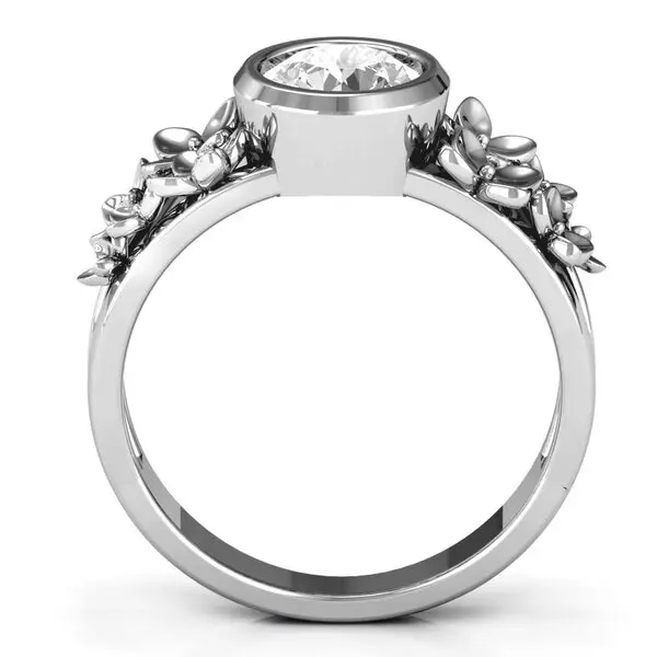 Jewlr Beautiful Blossoms With Split Shank Ring