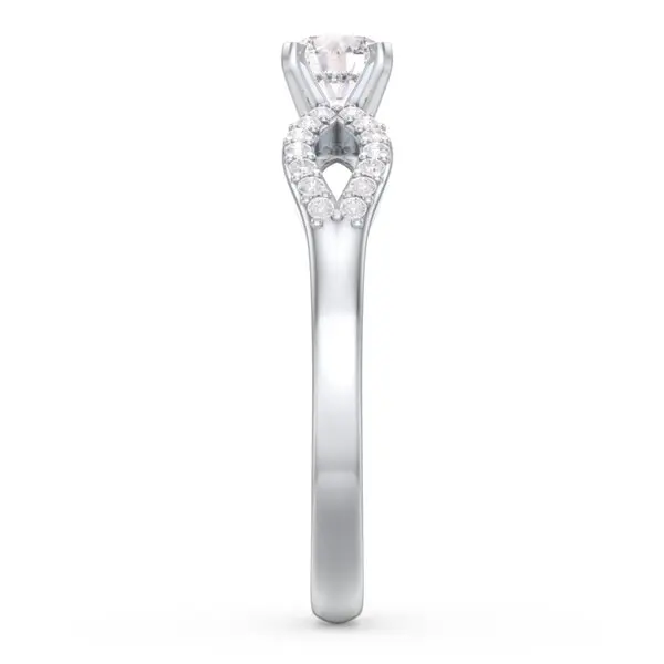 Jewlr 1/3 Ct. Round Gemstone Split Engaget Ring With Accents
