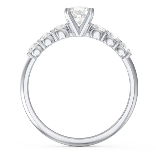 Jewlr 1/2 Ct. Round Gemstone Engaget Ring With Side Gemstones