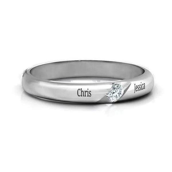 Jewlr Reveal Stone Grooved Ring