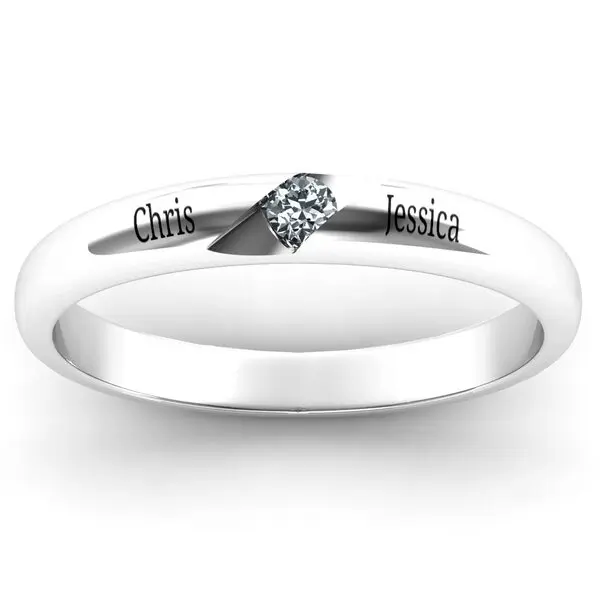 Jewlr Reveal Stone Grooved Ring
