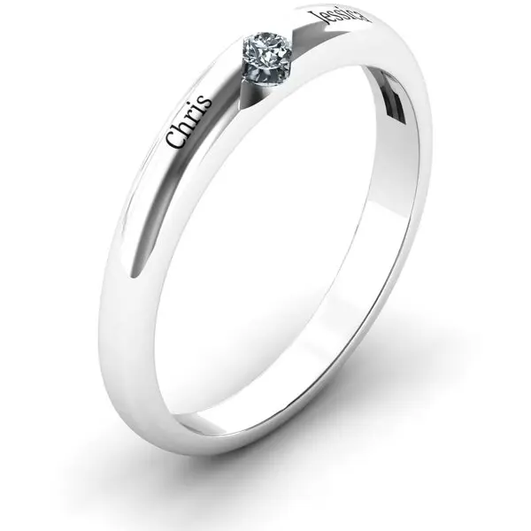 Jewlr Reveal Stone Grooved Ring