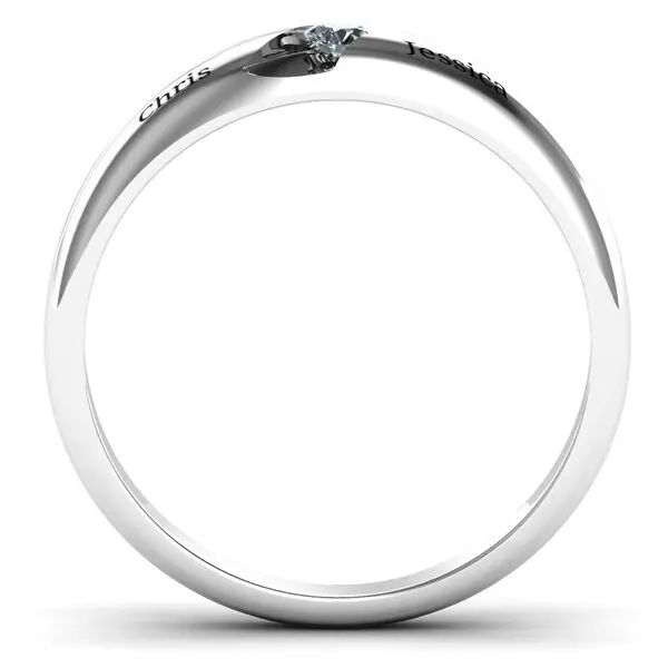 Jewlr Reveal Stone Grooved Ring