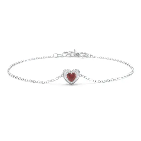 Jewlr Puffy Heart Birthstone Bracelet