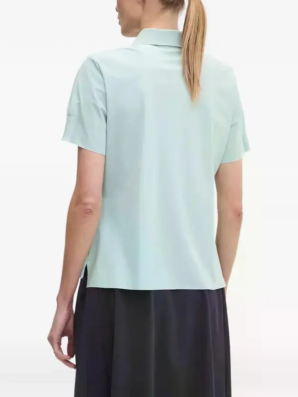 SPORTALM Zip-up Pleated-sleeve Polo Shirt