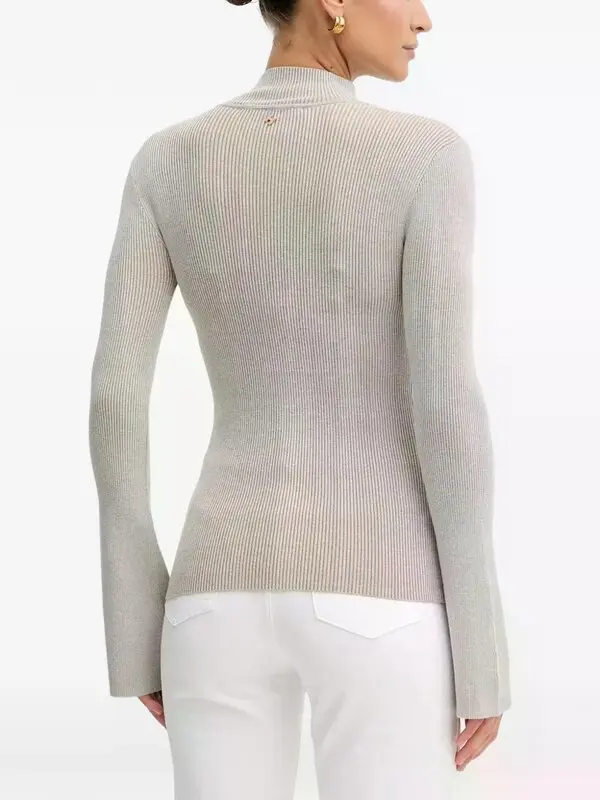 SILVIAN HEACH Ribbed Mock-neck Long-sleeve Top - Grey