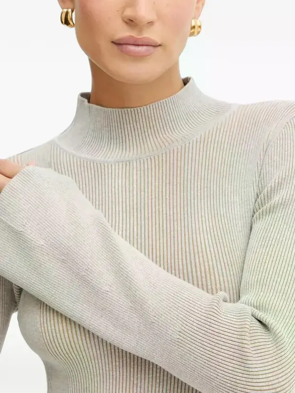 SILVIAN HEACH Ribbed Mock-neck Long-sleeve Top