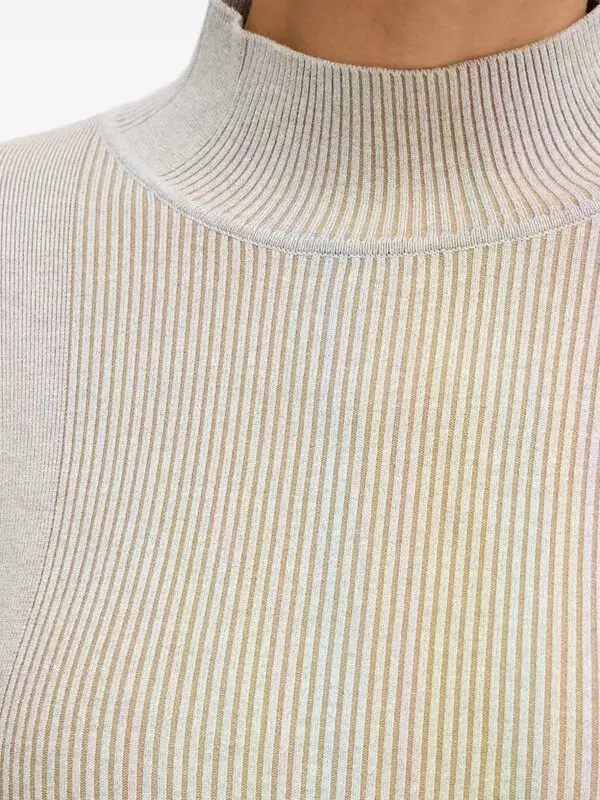 SILVIAN HEACH Ribbed Mock-neck Long-sleeve Top