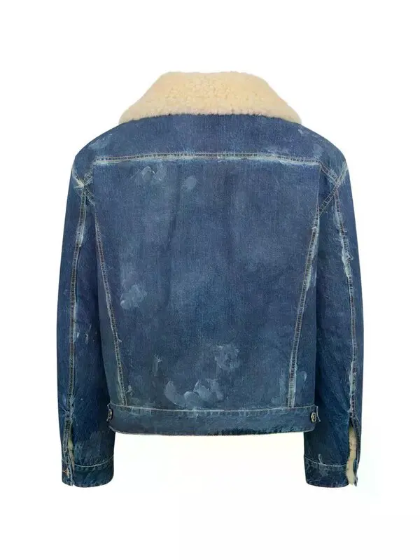 Dsquared2 Frosted Shearling-collar Denim Jacket