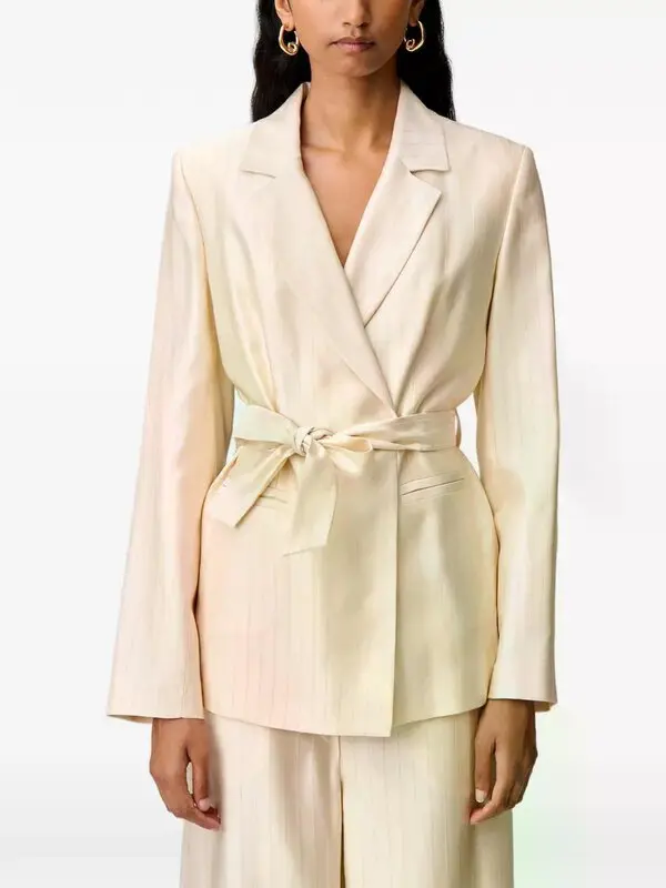 Claudie Pierlot Striped Belted Blazer