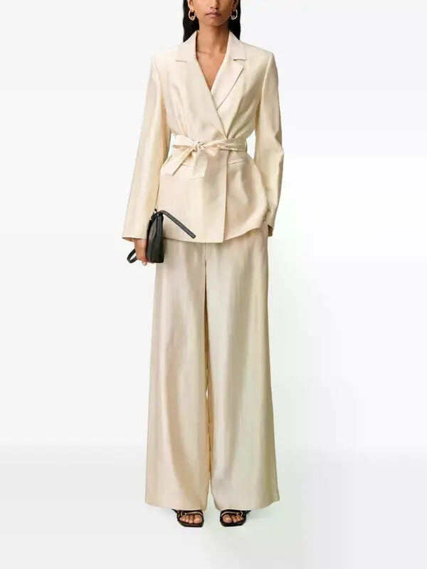 Claudie Pierlot Striped Belted Blazer