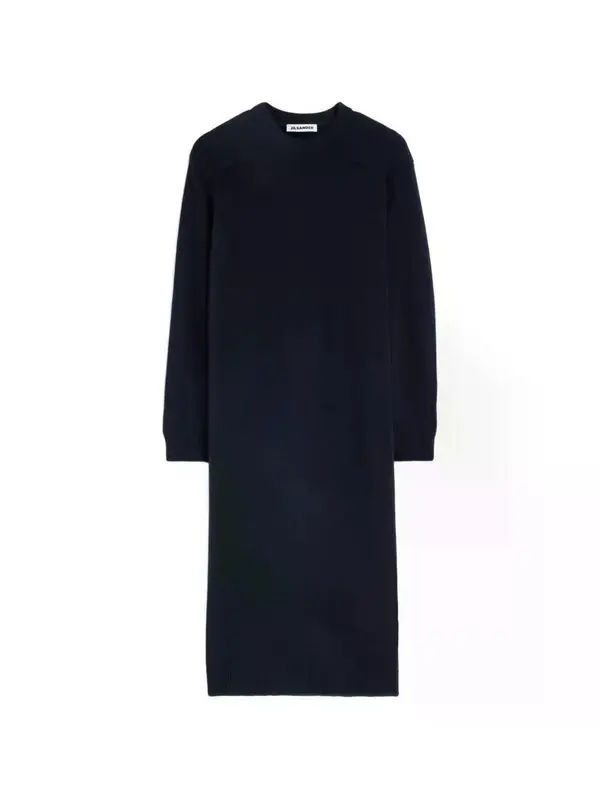 JIL SANDER Padded-shoulder Crew-neck Maxi Dress