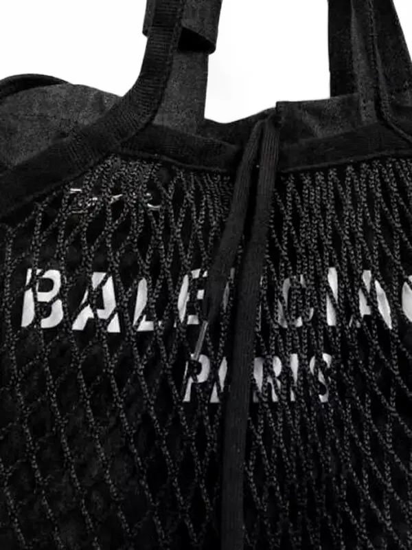 Balenciaga Net-overlay Denim Tote Bag