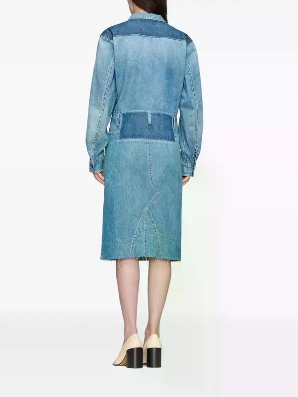 MAISON MARGIELA Minimal Denim Patchwork Midi Shirt Dress