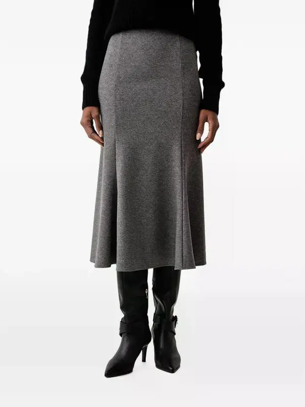 Patrizia Pepe Panelled Trumpet Midi Skirt - Grey