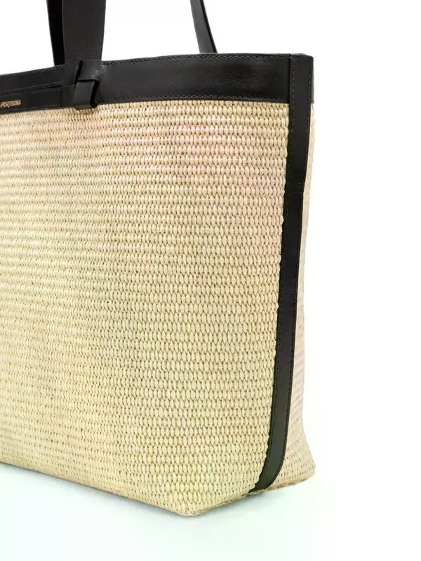 LA PORTEGNA Manuela Leather-trim Tote Bag