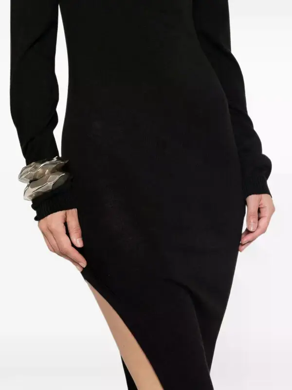 Rick Owens Easy Side-slit Knitted Maxi Dress