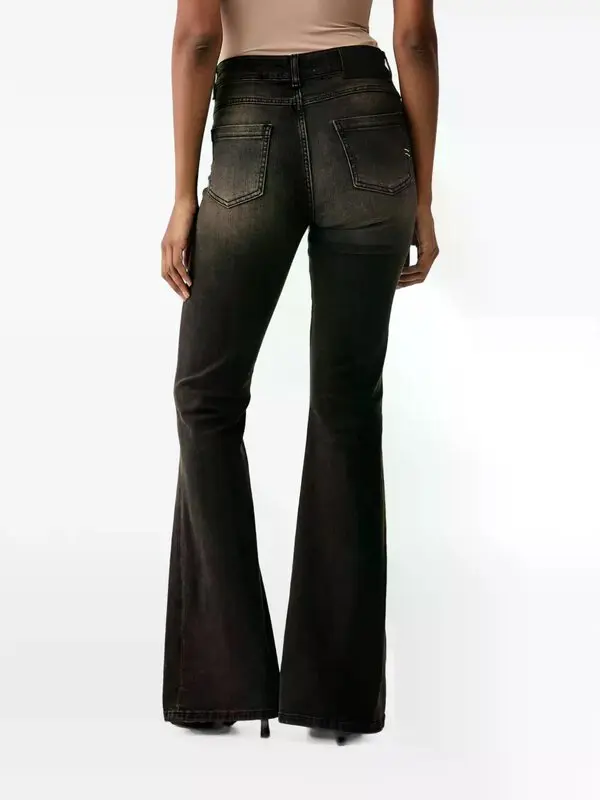 VICOLO Gisele Icon Faded Flared Jeans - Black