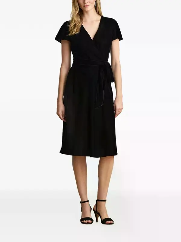 Ralph Lauren Karla Velvet Wrap Midi Dress