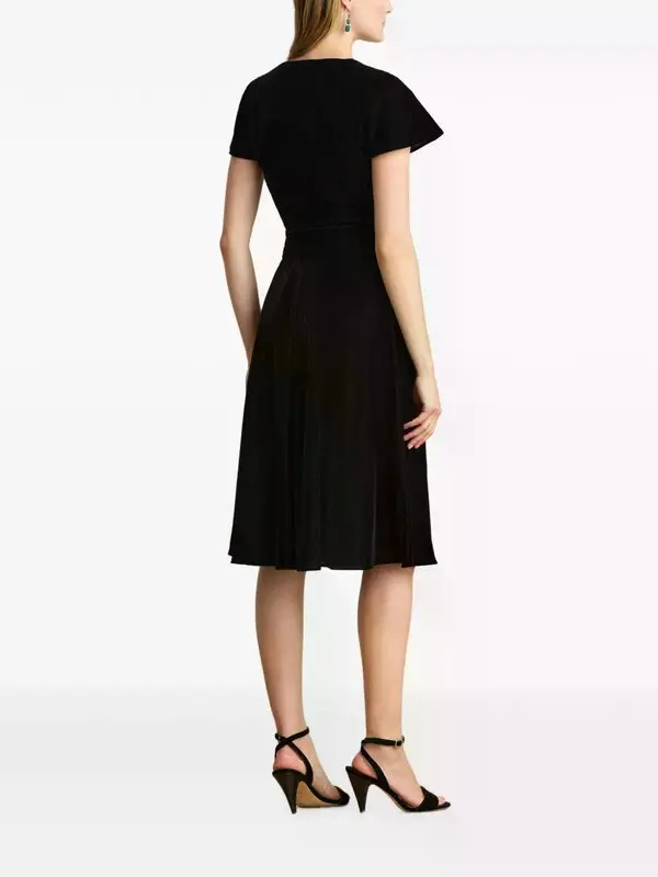 Ralph Lauren Karla Velvet Wrap Midi Dress
