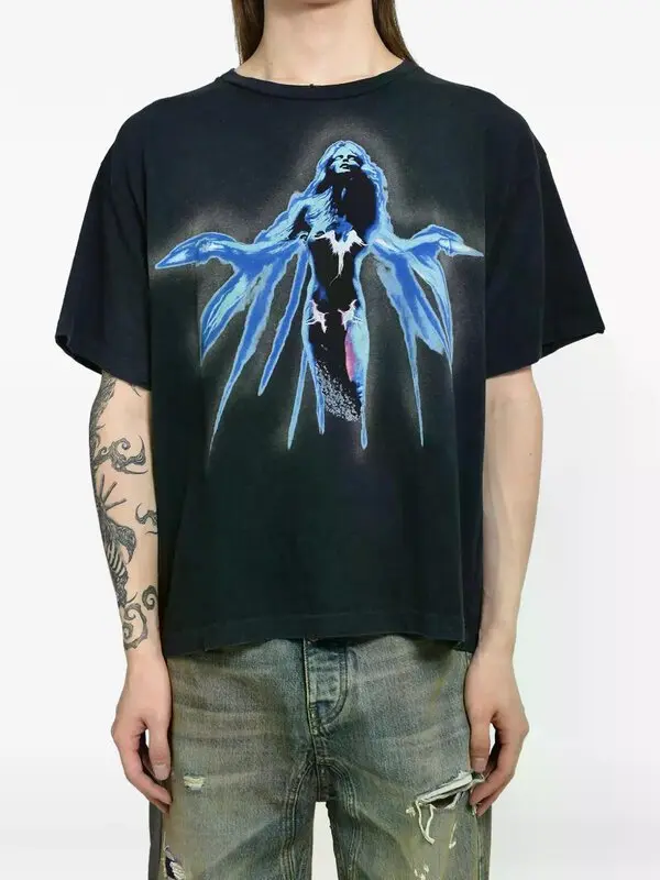 JUN/NAKAYAMA Graphic-print Distressed T-shirt