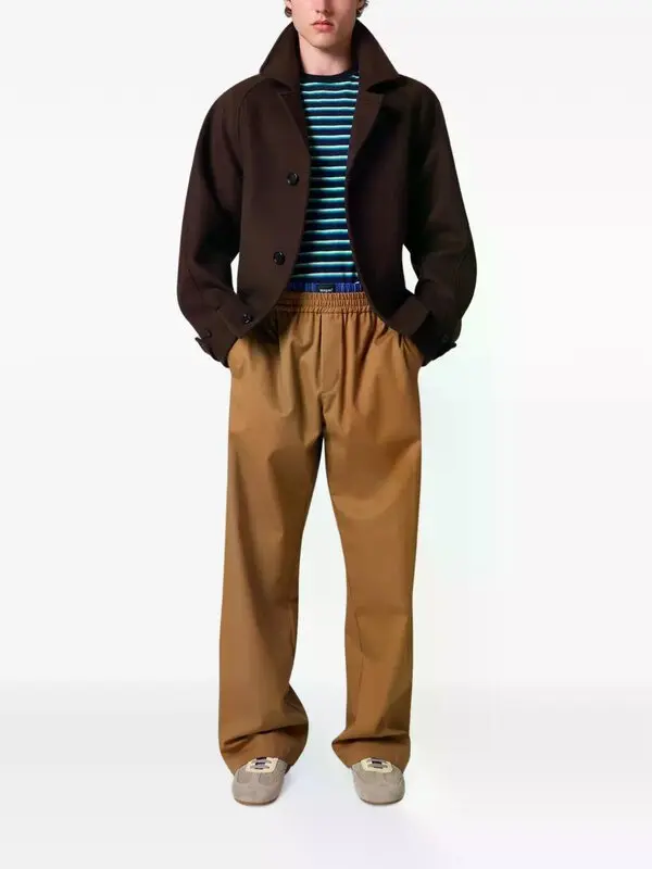 MSGM Striped Crest-patch T-shirt