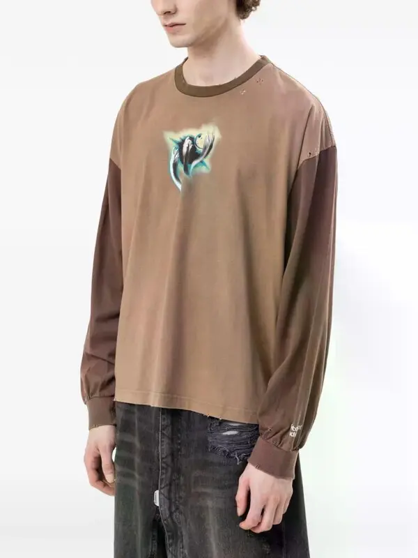 PROTOCOL INDEX Panelled Distressed T-shirt