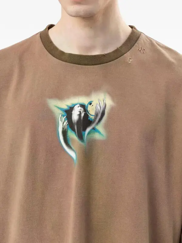 PROTOCOL INDEX Panelled Distressed T-shirt