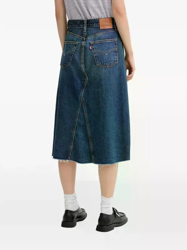 LEVI'S Frayed A-line Midi Skirt