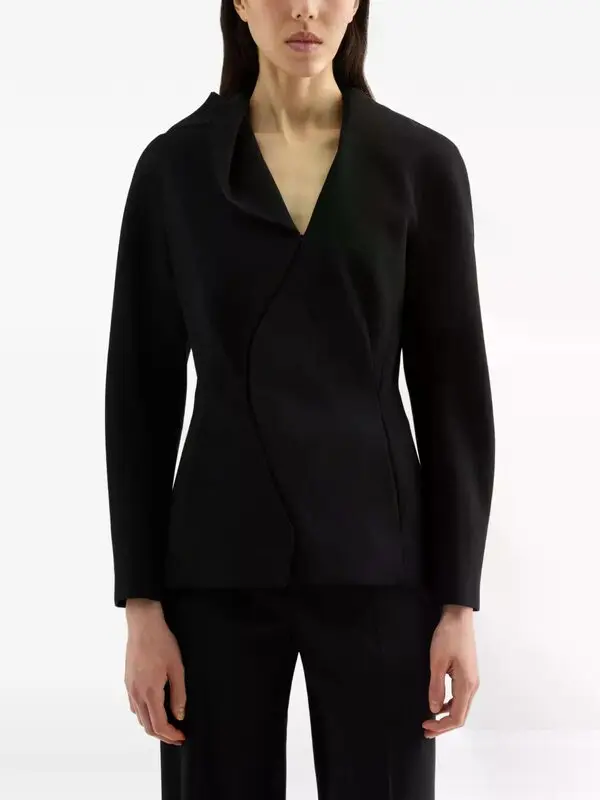 JIL SANDER Wool Sablé Structured Jacket