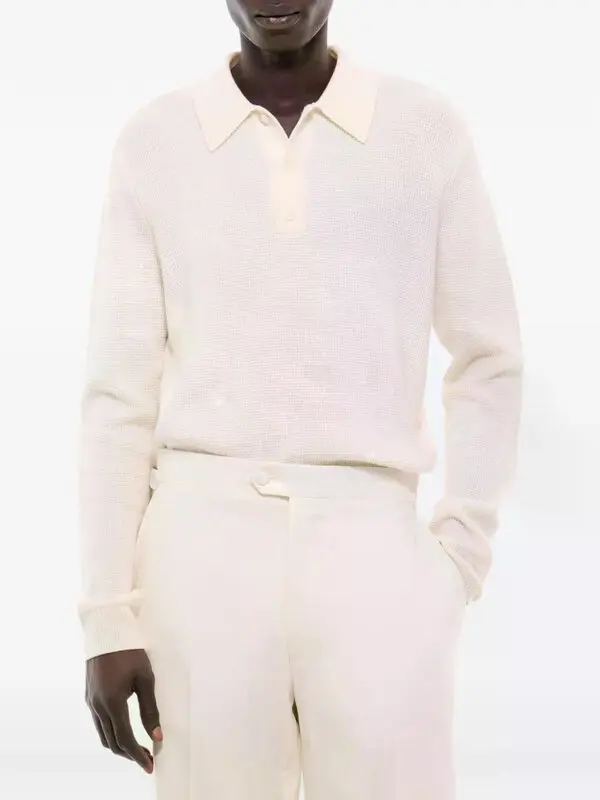 FURSAC Waffle-knit Wool Polo Shirt