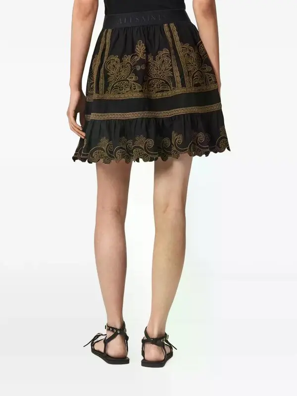ALLSAINTS Embroidered Ruffled Skirt
