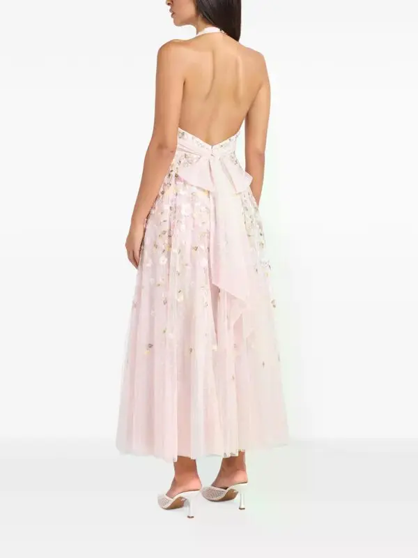 NEEDLE & THREAD Trailing Roses Halter-neck Midi Dress