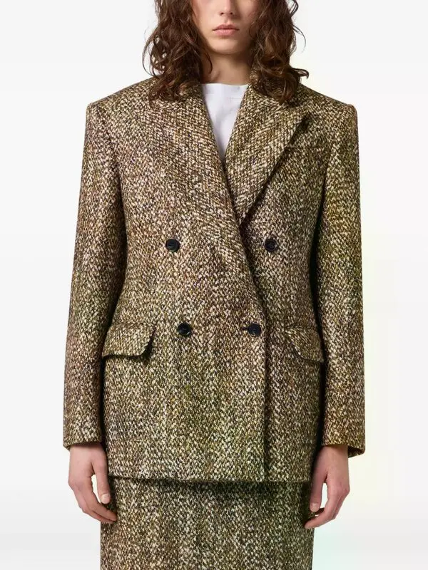 MSGM Double-breasted Tweed Jacket