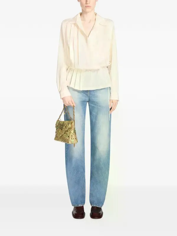 Dries Van Noten Pinstripe Wrap Top - Neutrals