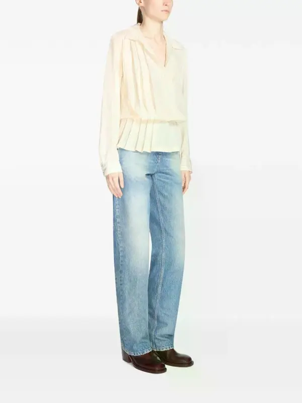 Dries Van Noten Pinstripe Wrap Top - Neutrals