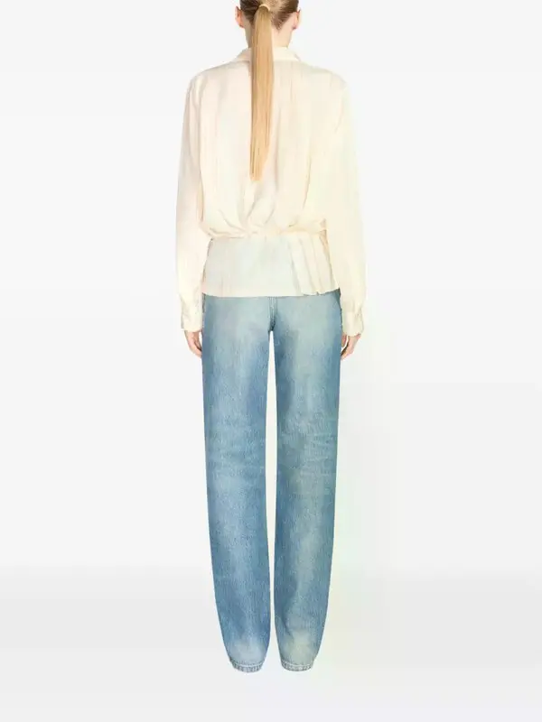 Dries Van Noten Pinstripe Wrap Top - Neutrals