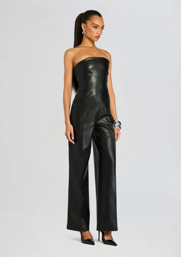 SEROYA Zoe Vegan Leather Jumpsuit