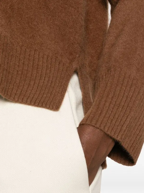 CT PLAGE Wool V-necked Jumper - Brown