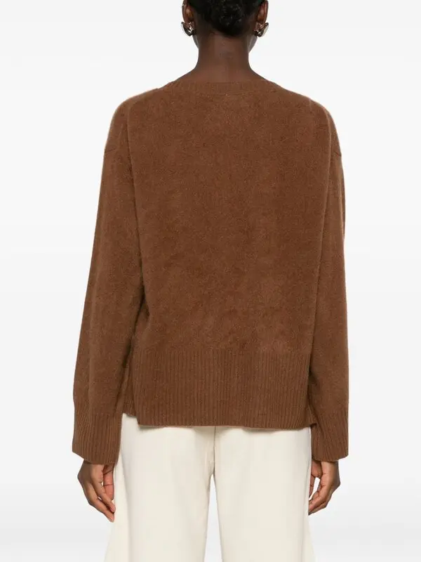CT PLAGE Wool V-necked Jumper - Brown