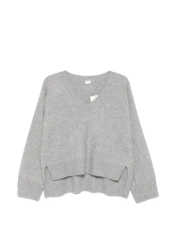 CT PLAGE Wool V-necked Jumper - Grey