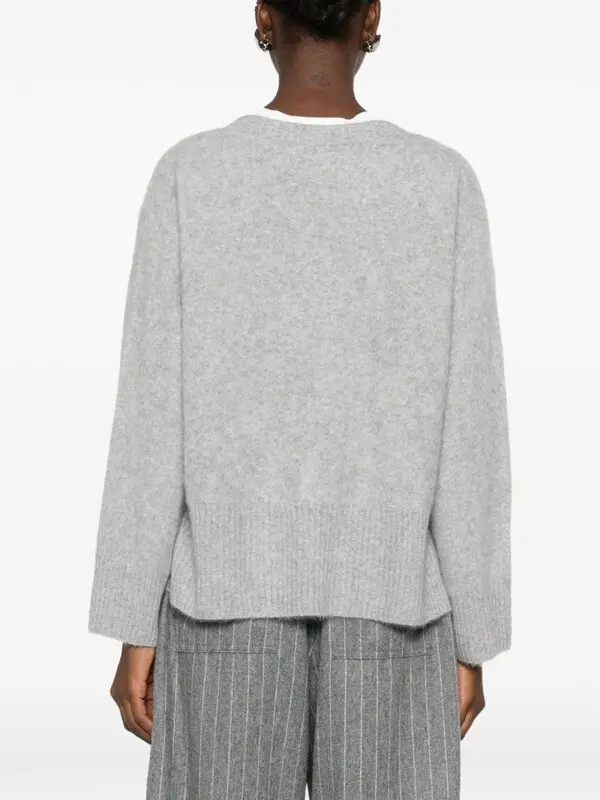 CT PLAGE Wool V-necked Jumper - Grey