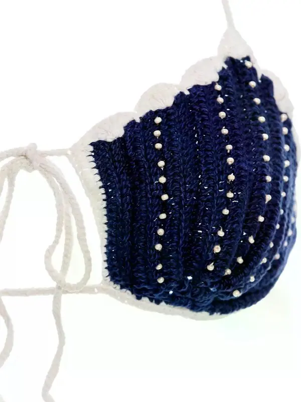 Agua Bendita Catina Beaded Crochet Top