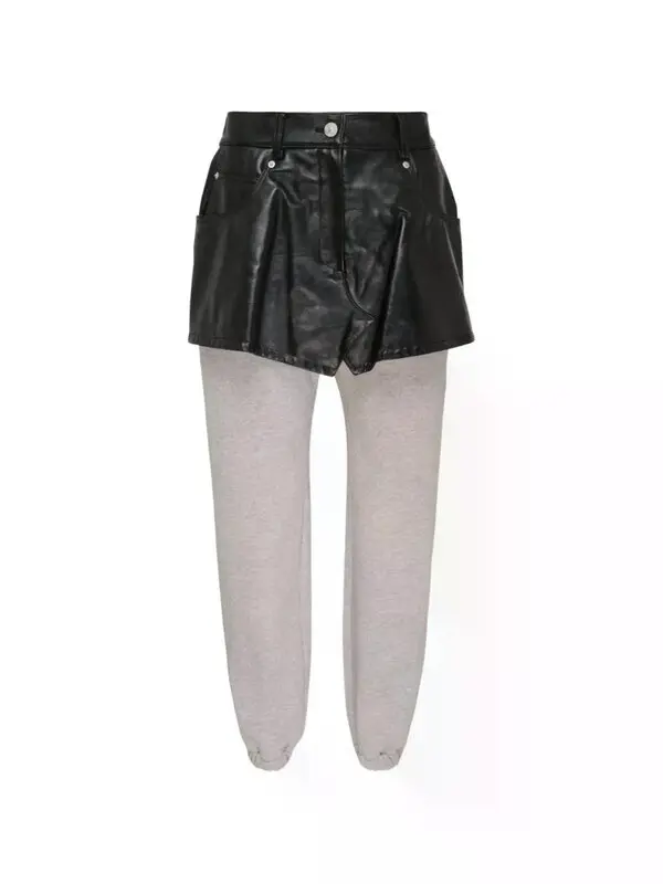 PUSHBUTTON Mini-skirt-layered Track Pants
