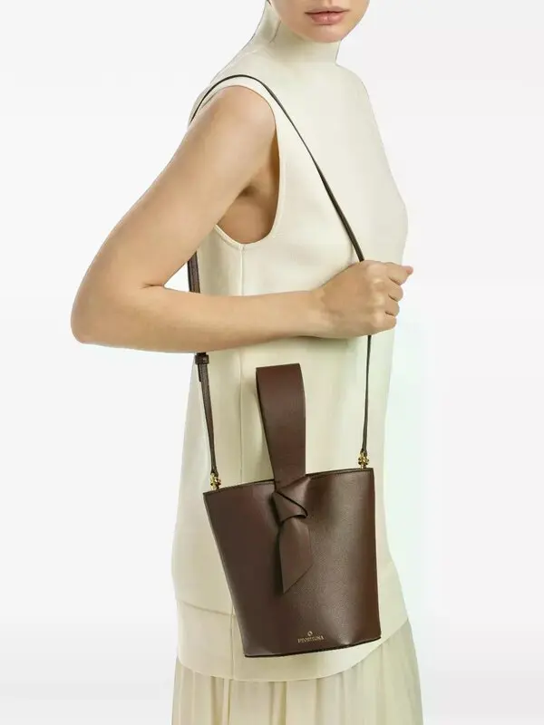 LA PORTEGNA Julieta Knotted Leather Tote Bag